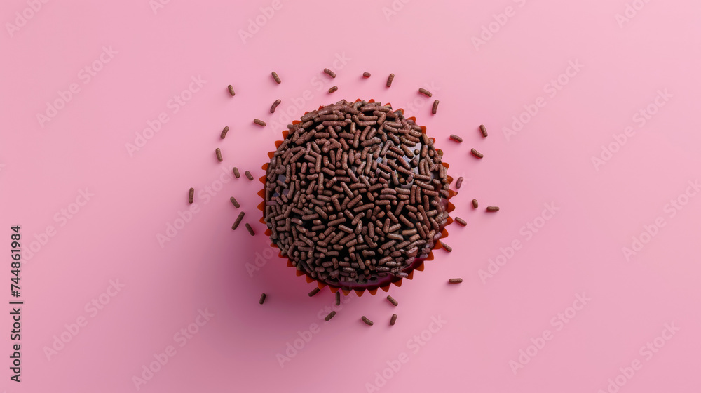 Brigadeiro made by dark chocolate and covered by chocolate sprinkles ...