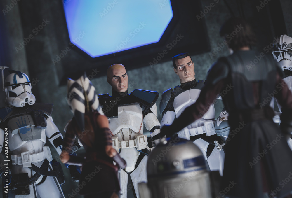 NEW YORK USA, FEB 24 2024: scene from Star Wars the Clone wars ...