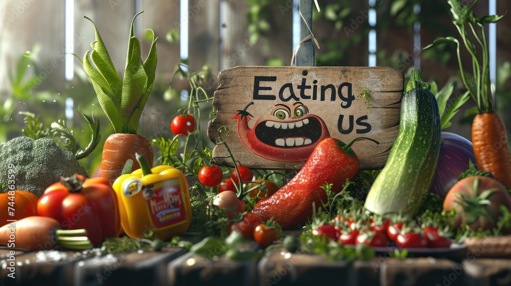 Joyful produce: cartoon characters, happy cute vegetables, and fruits ...