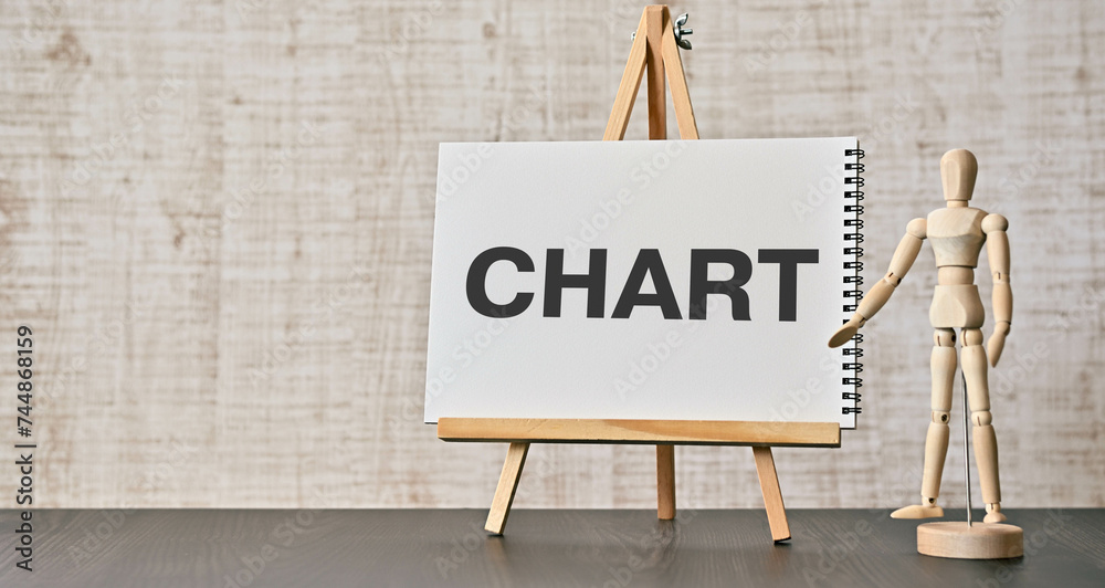 There is notebook with the word CHART. It is as an eye-catching image ...