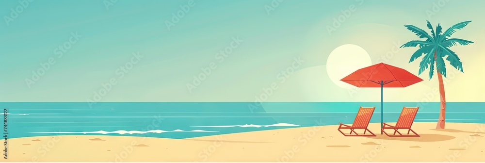 Spring break concept - modern illustration for a vacation with fun in ...