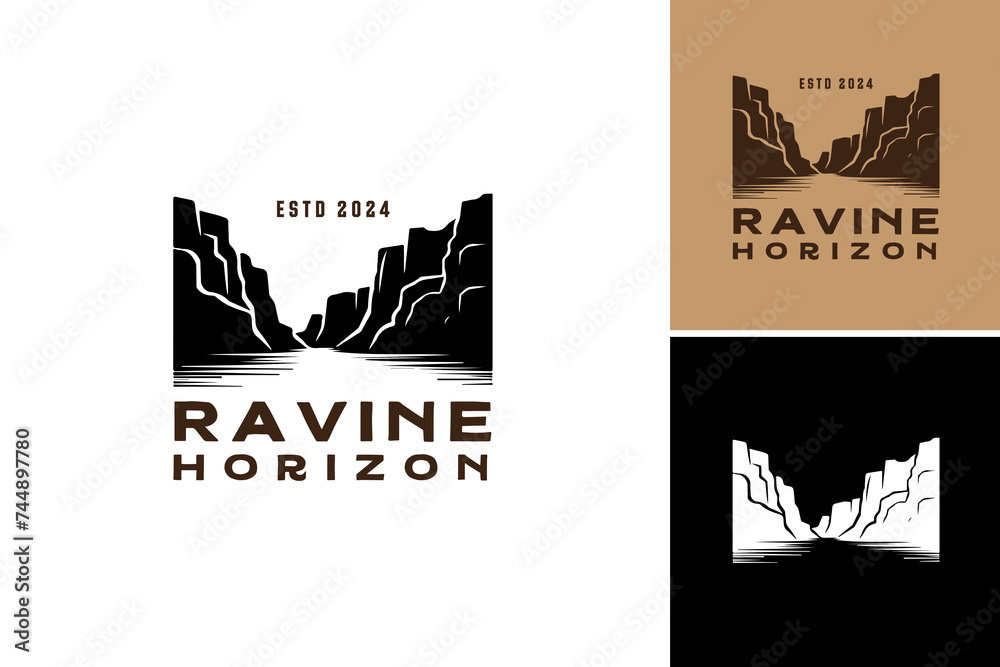 Ravine Horizon logo with stunning view perfect for travel brochures ...