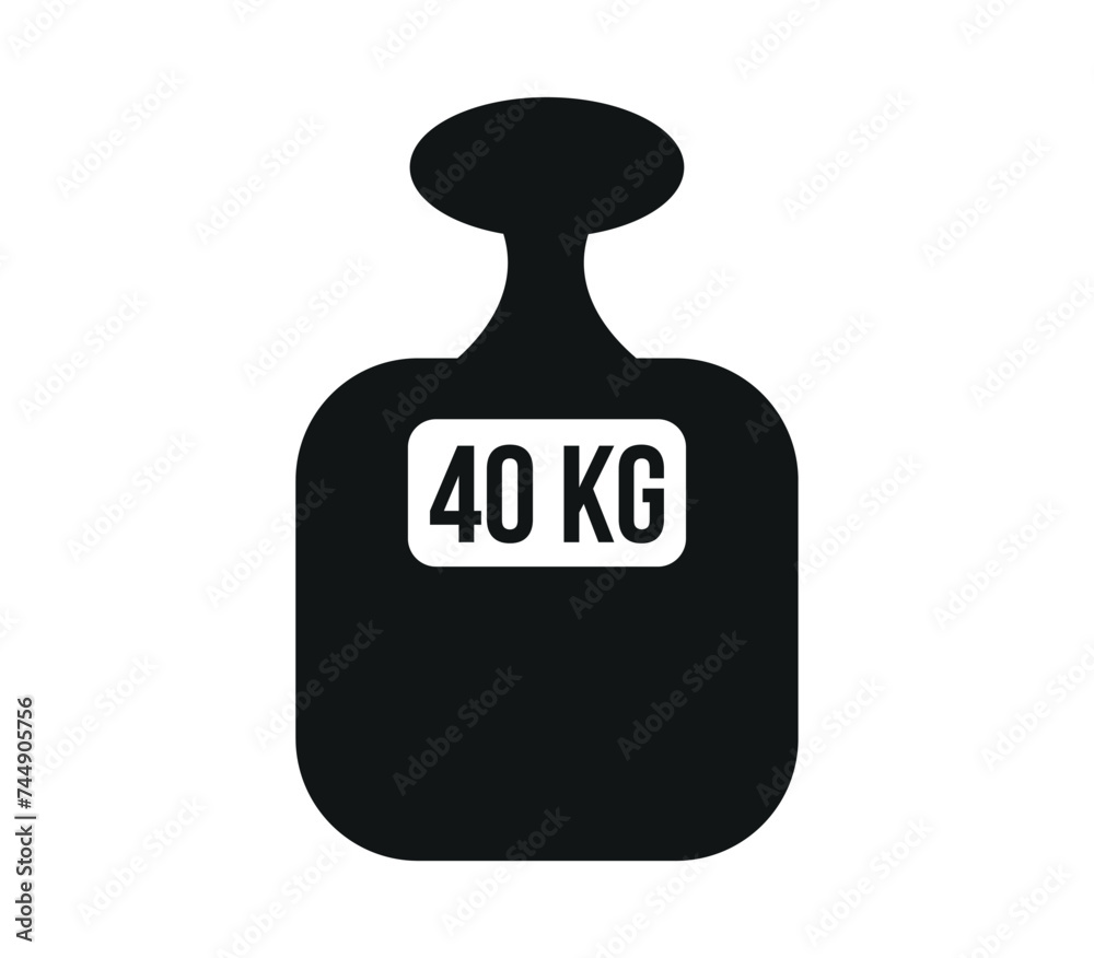 40 kg. Gym weight vector with weight marking in kilos Stock ...