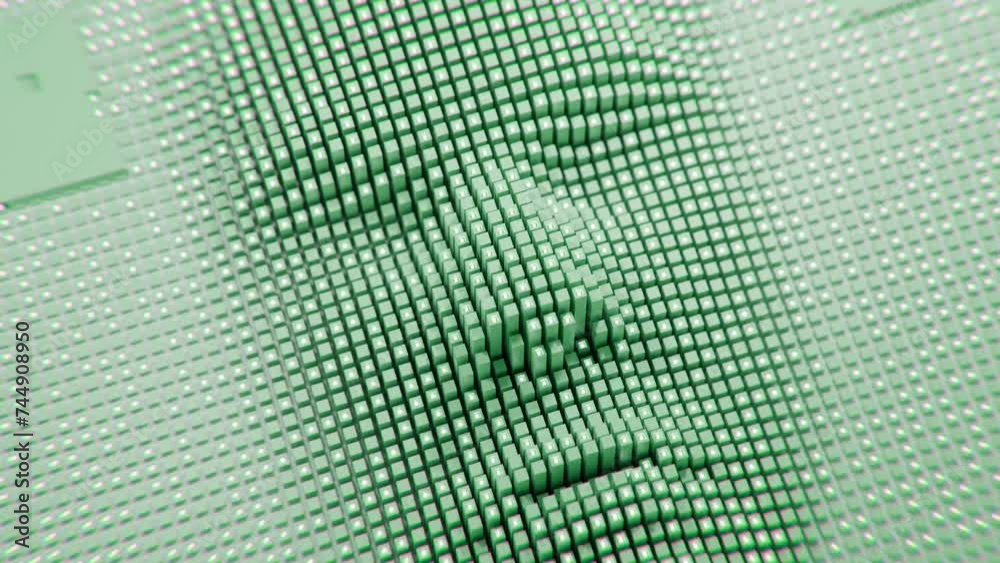 The animation showcases an array of pins coming together to form a 3D ...