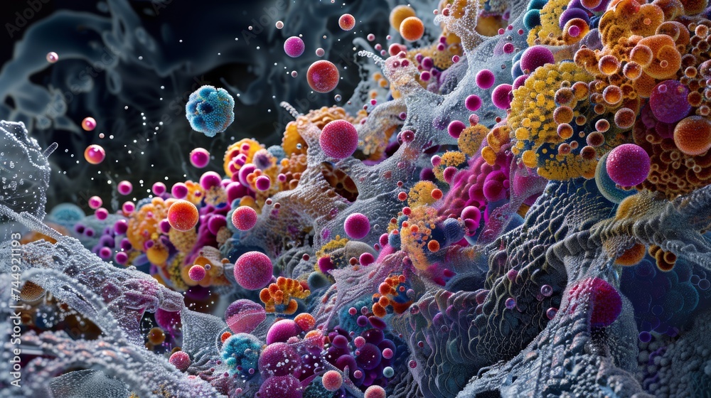 Microscopic ballet: Enzyme molecules in vibrant dance, their intricate ...