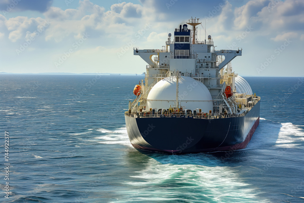 Transport of liquefied gas to a port for logistics distribution using ...
