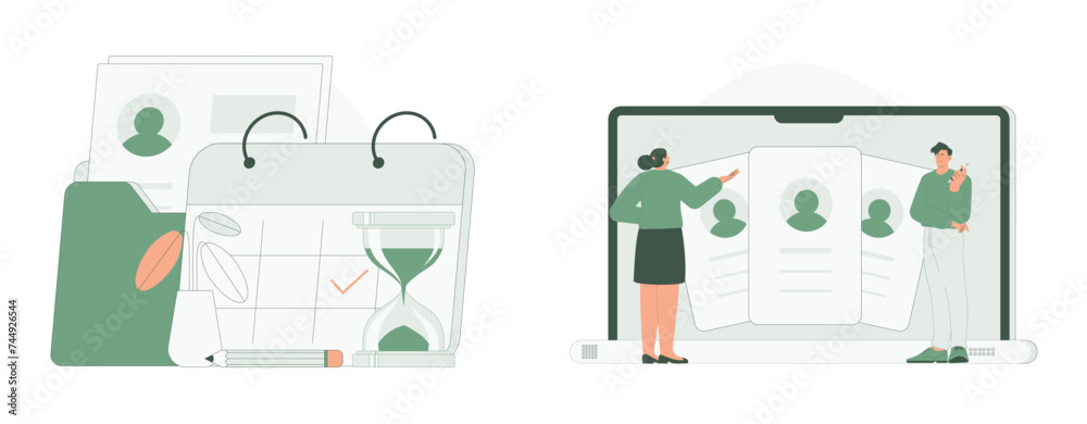 Recruitment Plan and Talent Management. Flat Cartoon Vector ...