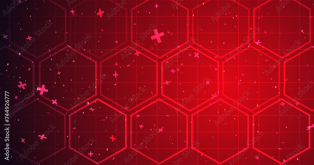 Medical healthcare science and technology background with plus sign and ...