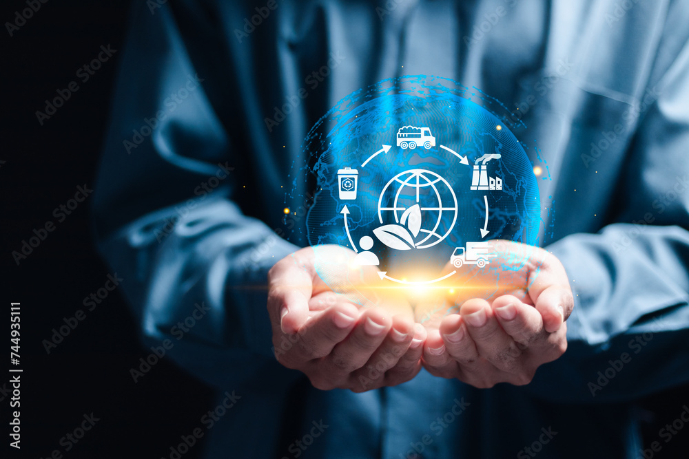 LCA, Life cycle assessment concept. Carbon footprint evaluation and ...