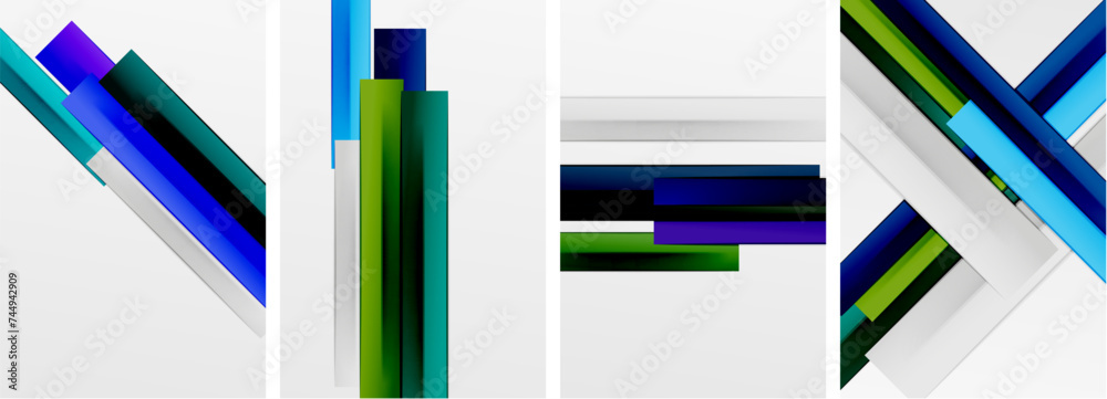 Minimal lines and color stripes poster abstract backgrounds. Vector ...
