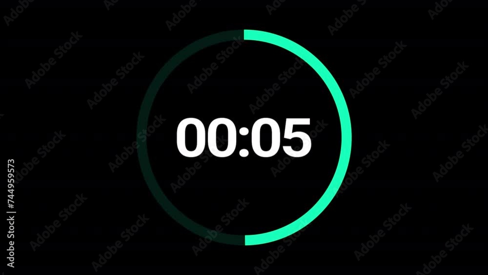 10 Seconds Countdown Timer On Black Background 10 Seconds Countdown