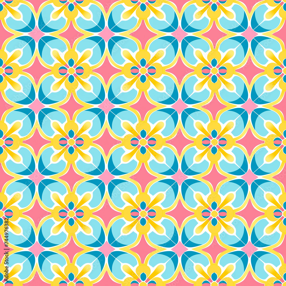 Singapore Peranakan seamless pattern, watercolor seamless tile ...