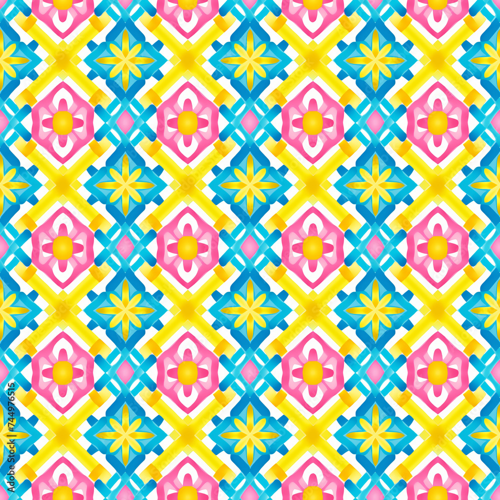 Singapore Peranakan seamless pattern, watercolor seamless tile ...