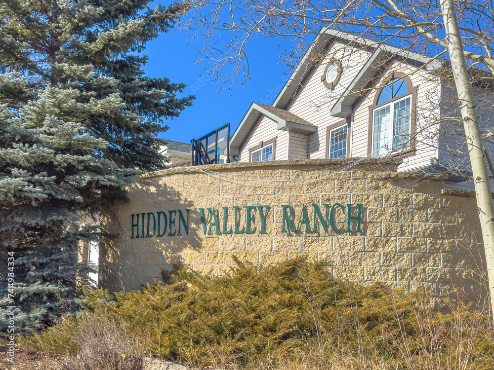Calgary, Alberta, Canada. Feb 23, 2024. A Hidden Valley Ranch sign in ...