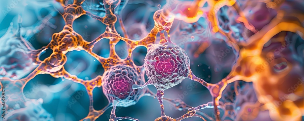 Photo Detailed pathology slide under a microscope, unveiling the beauty ...