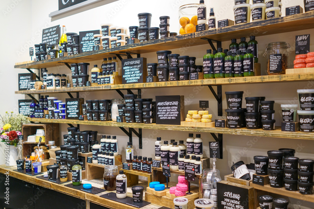 Kuala Lumpur, Malaysia - 12 FEB 2024: View of LUSH fresh handmade ...