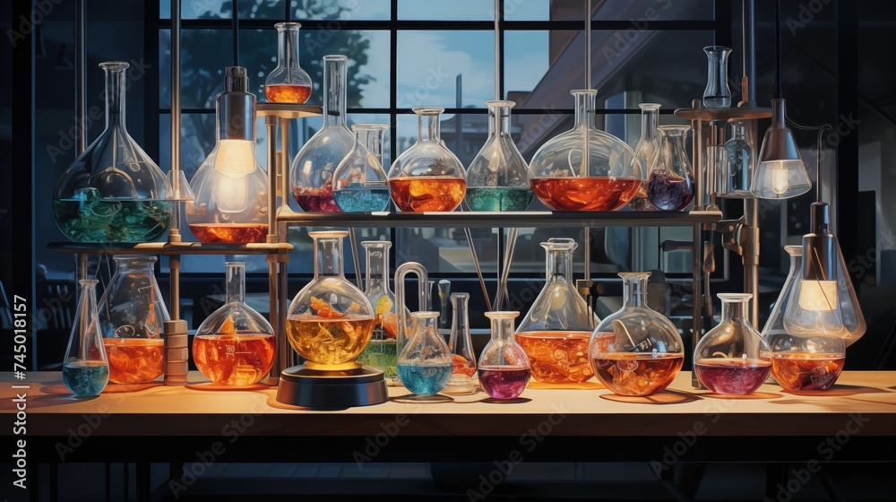 hyperrealistic portrayal of medical science pharmaceutical research ...