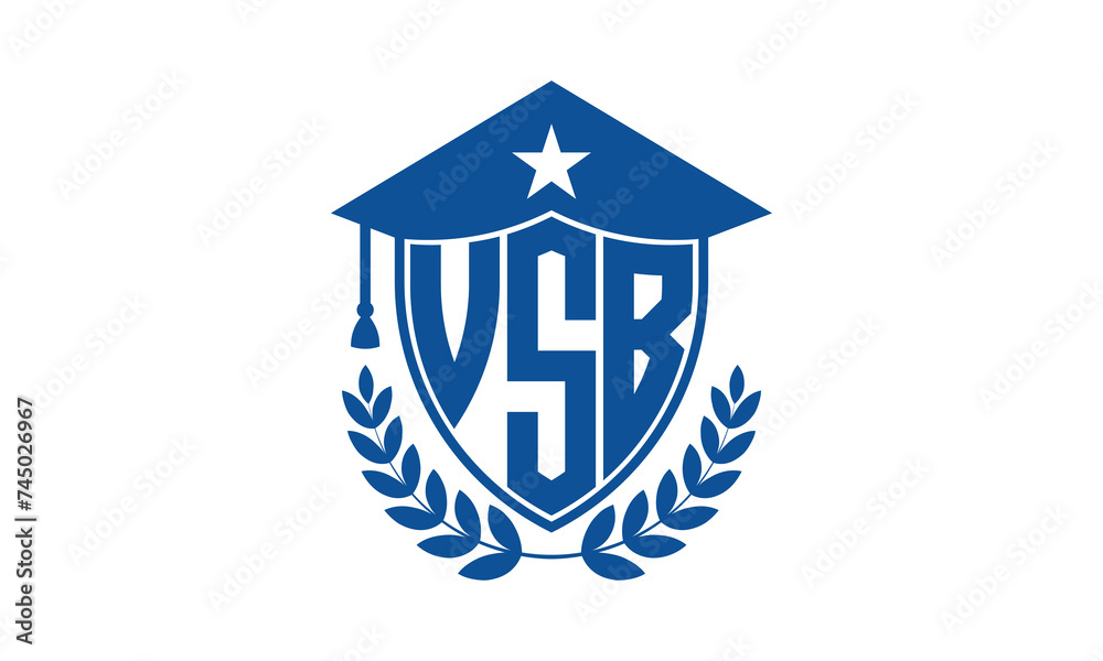 VSB three letter iconic academic logo design vector template. monogram ...