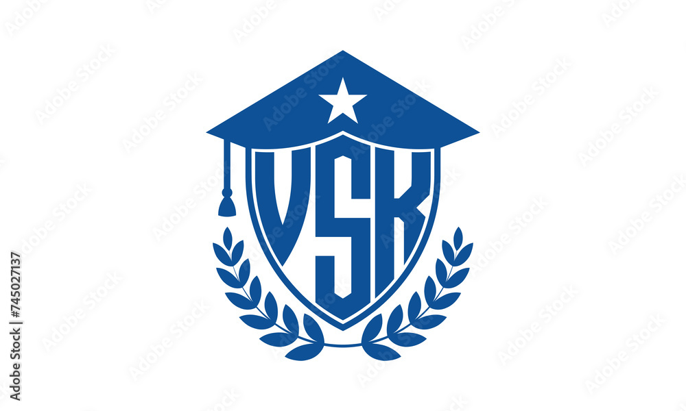 VSK three letter iconic academic logo design vector template. monogram ...