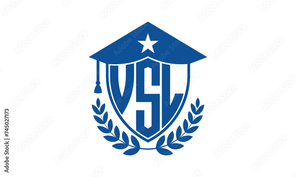 VSL three letter iconic academic logo design vector template. monogram ...