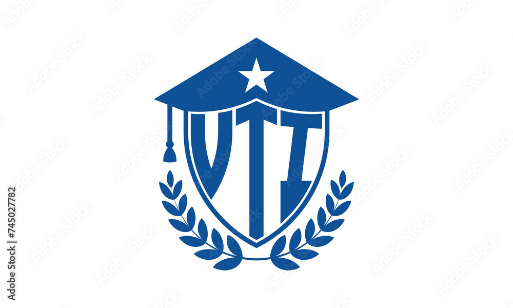 VTI three letter iconic academic logo design vector template. monogram ...