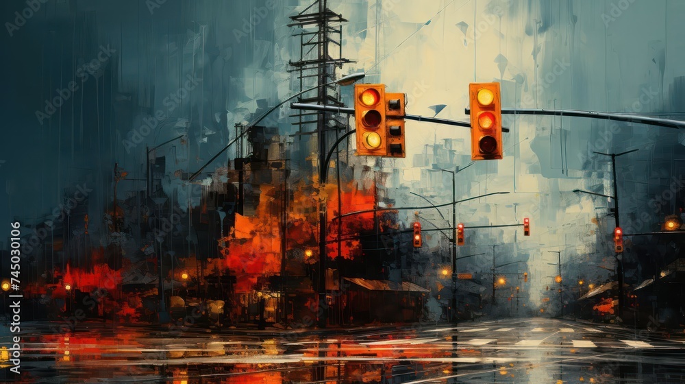 minimalist rain sky composition, captivated by the intense and dynamic ...