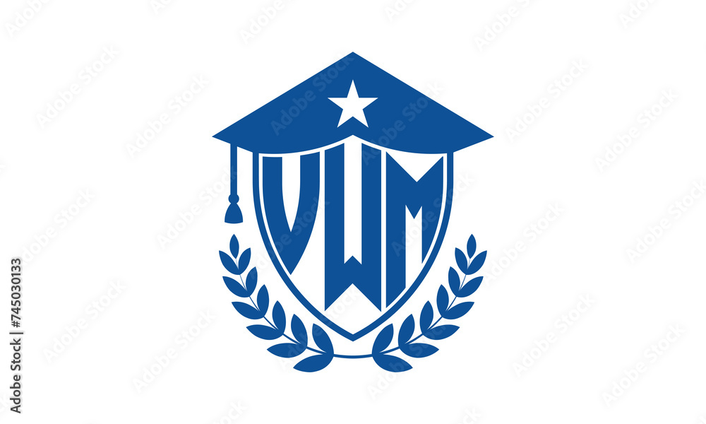 VWM three letter iconic academic logo design vector template. monogram ...