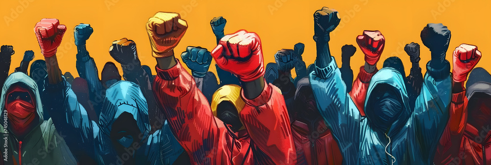 Fist protest hand activist people social fight crowd civil women march ...