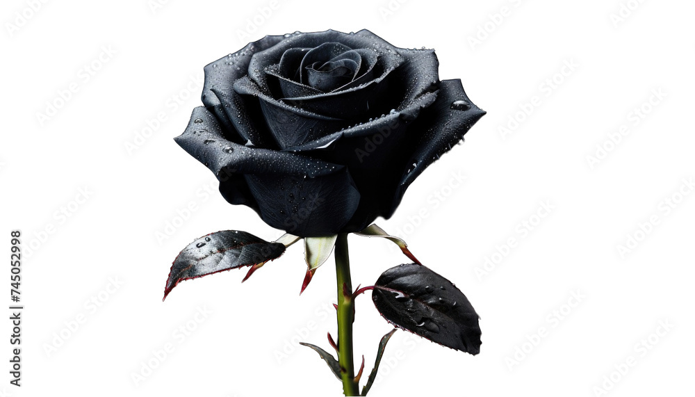 realistic black color rose png / transparent Stock Illustration | Adobe ...