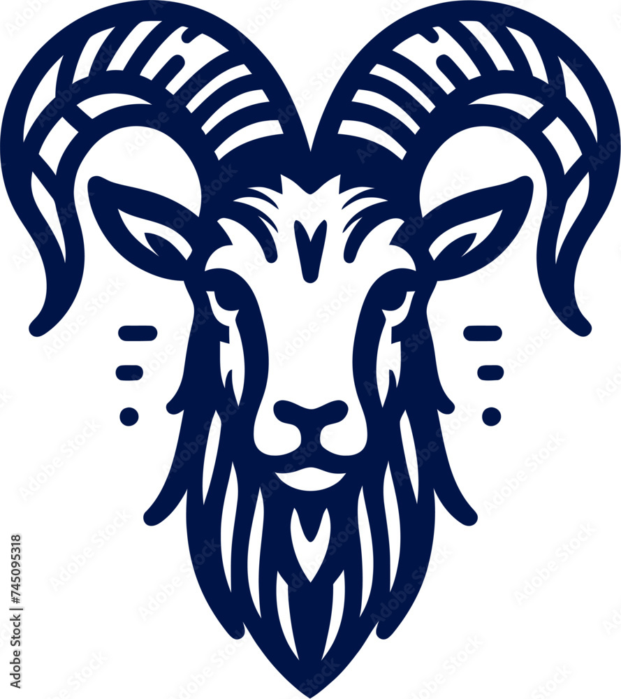 goat head Vector - vector illustration, emblem design , isolated on ...