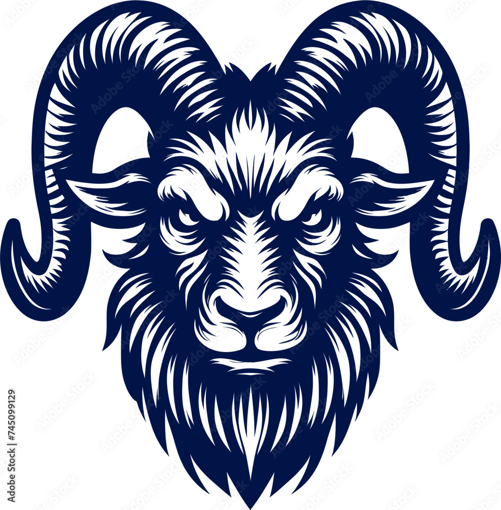 goat head Vector - vector illustration, emblem design , isolated on ...