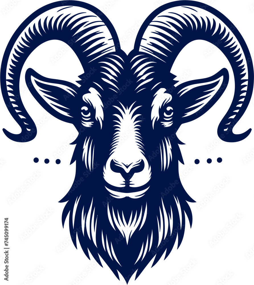 goat head Vector - vector illustration, emblem design , isolated on ...