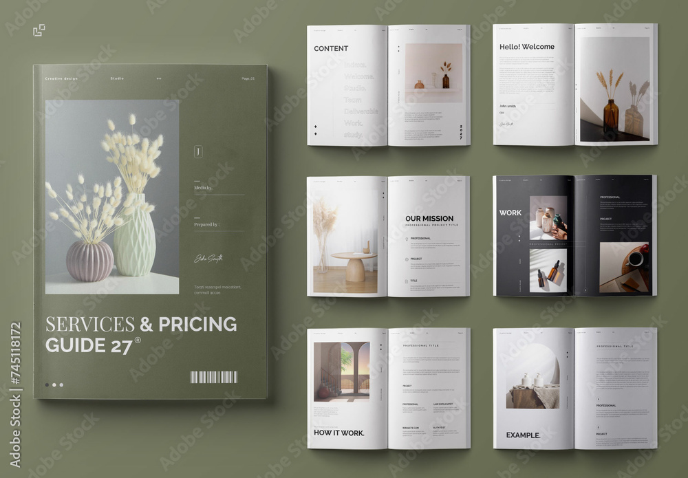 Services & Pricing Guide Layout Stock Template | Adobe Stock
