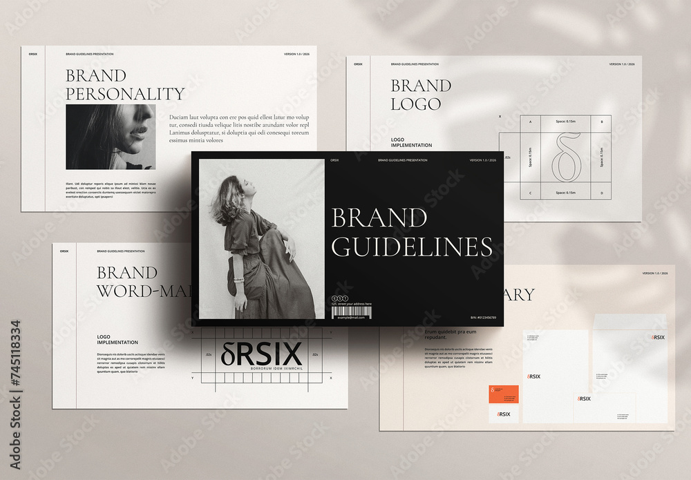 Brand Guidelines Presentation Layout Stock Template | Adobe Stock