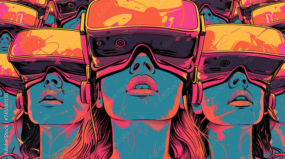 Virtual Reality Vision: Illustration of a VR Headset - Immersive ...