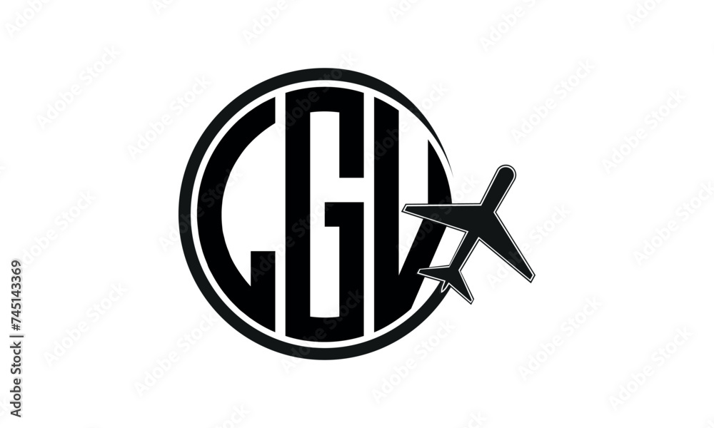 LGV three initial letter circle tour & travel agency logo design vector ...