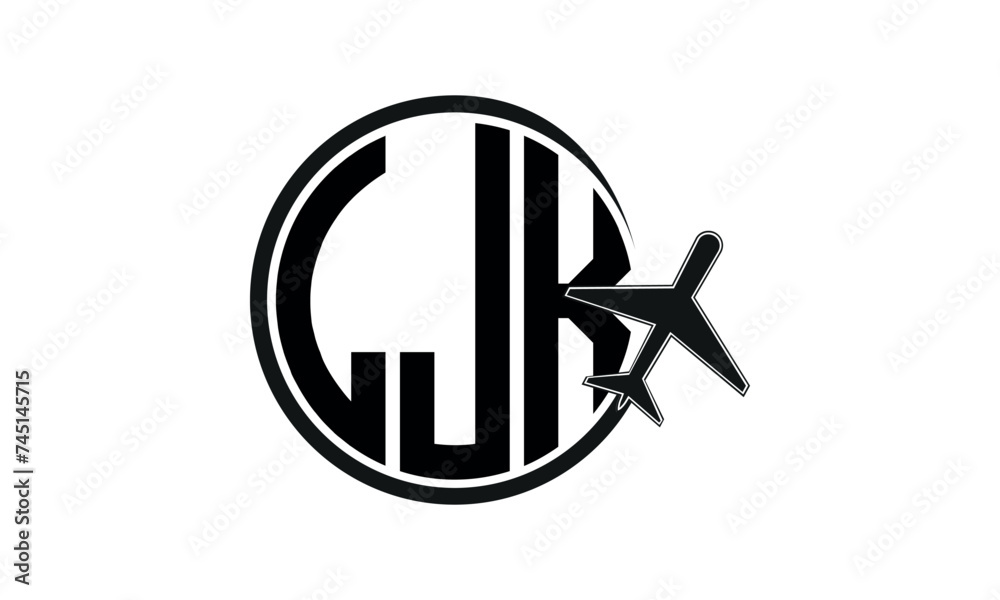 LJK three initial letter circle tour & travel agency logo design vector ...