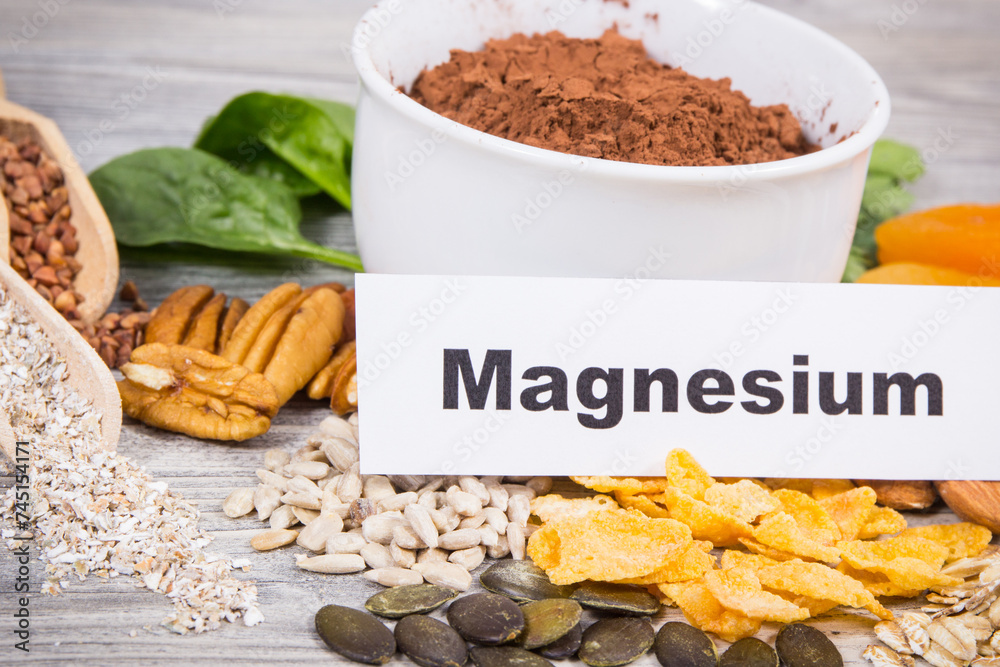 Healthy food as source natural magnesium, fiber and other vitamins and ...