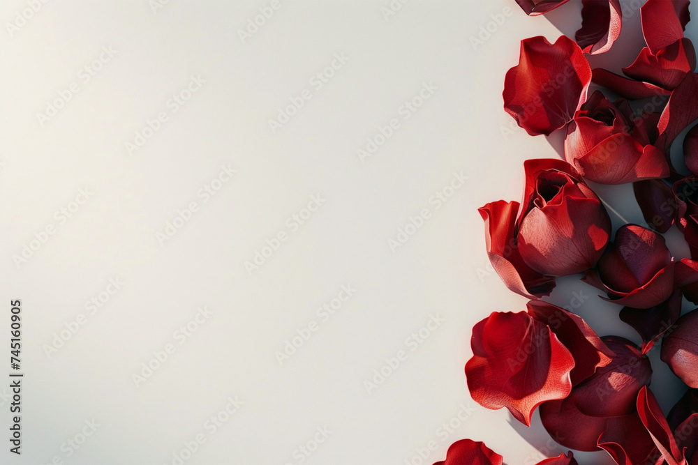 fondo con detalle y textura de petalos de rosa de color rojo, sobre ...