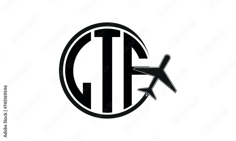 LTF three initial letter circle tour & travel agency logo design vector ...