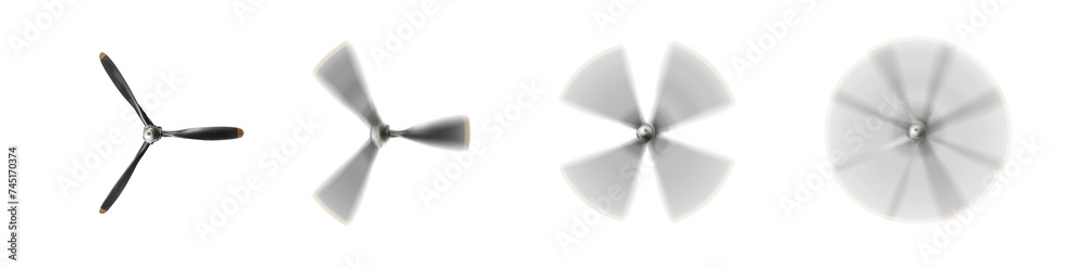 three bladed propeller with many speed versions. Pen tool cutout ...