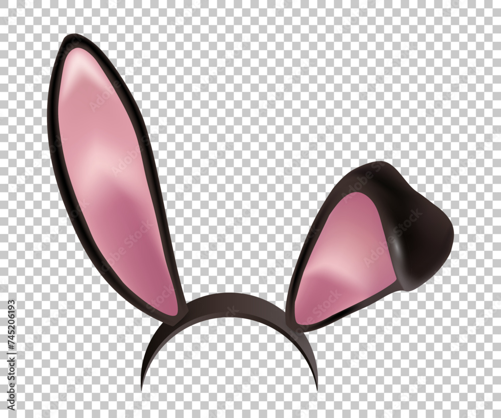 Rabbit ears realistic 3d vector illustration. Easter bunny ears kid ...