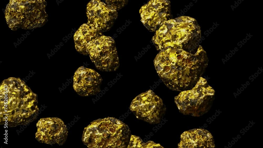 Vidéo Stock Realistic looping 3D animation of the shining precious gold ...