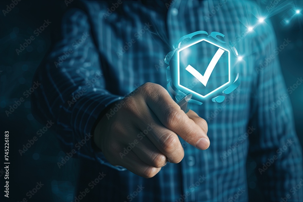 Successful Businessman Reviewing Completed Project,Task Check ...