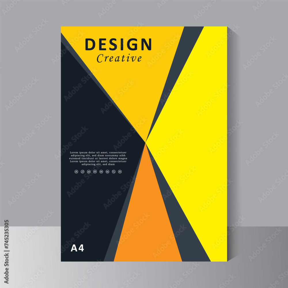 Book Cover Design, Orange yellow and black abstract background for ...