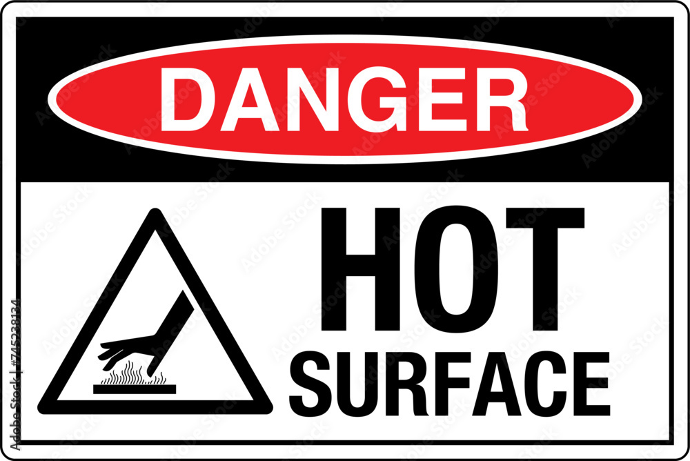 OSHA Safety Sign Marking Label Symbol Pictogram Standards Danger Hot ...