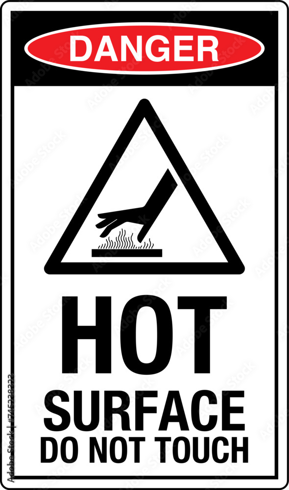 OSHA Safety Sign Marking Label Symbol Pictogram Standards Danger Hot ...