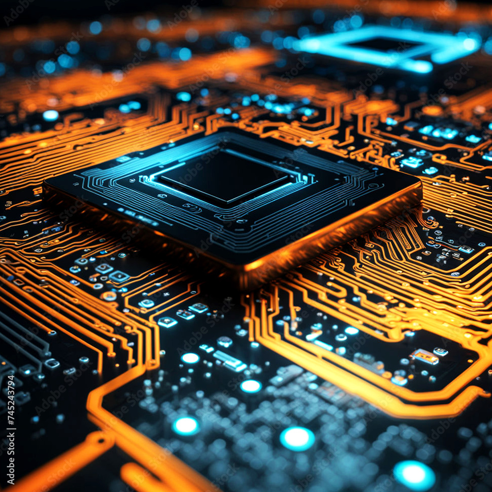 computer board futuristic server Circuit board futuristic server code ...