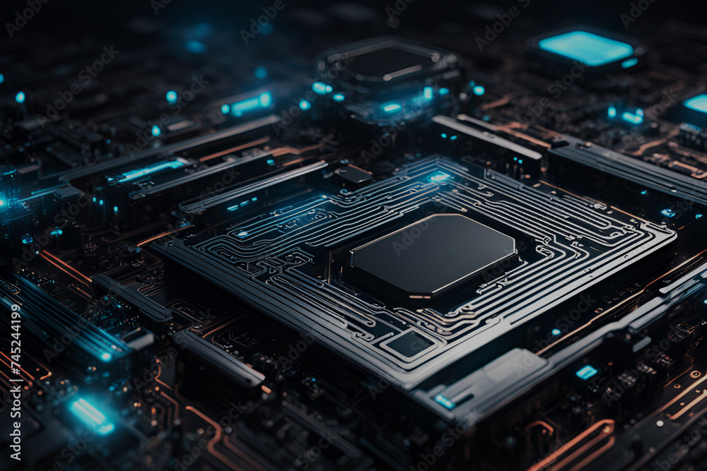 computer board futuristic server Circuit board futuristic server code ...