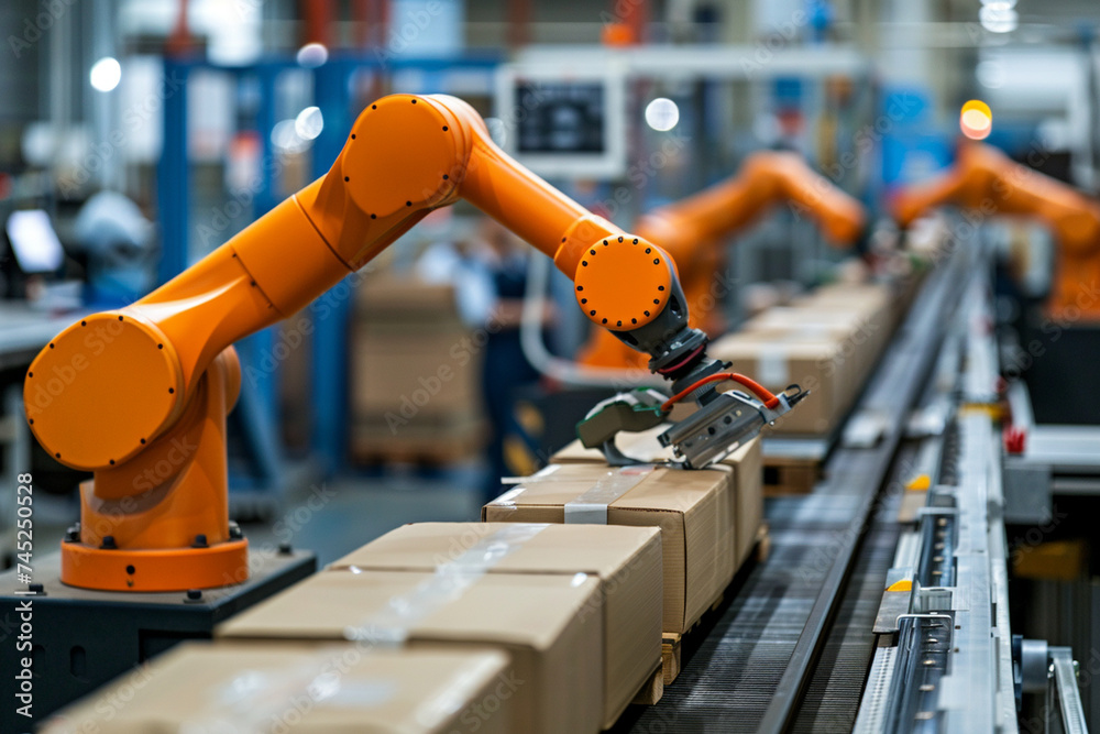 Close-up of the humanoid robot's articulating arms as it assists in the ...